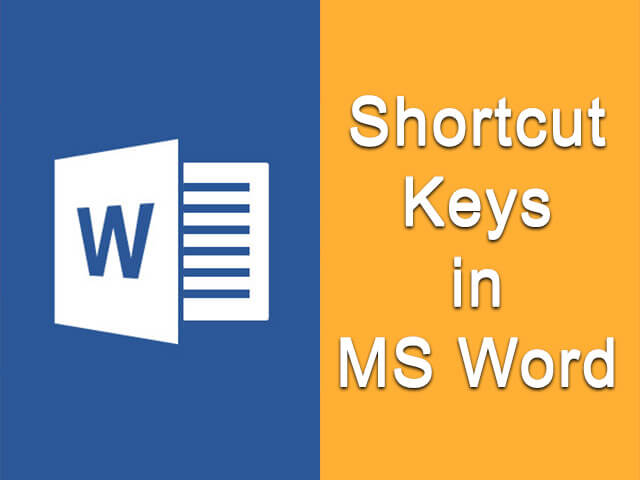 Shortcut Keys In MS Word